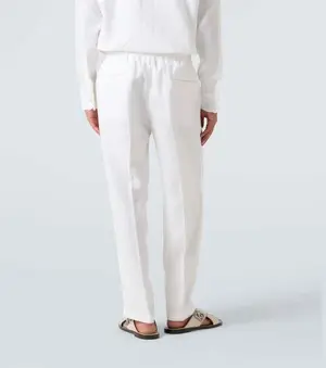 Dolce & Gabbana Linen Straight Pants - White