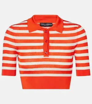 Women's Striped Collared Polo Shirts