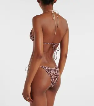 BANANHOT Flora Leopard-print Bikini Top