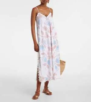 JULIET DUNN Printed Cotton Slip Dress