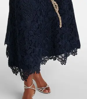 Costarellos Mariela Appliqué Lace Gown
