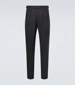 Brunello Cucinelli Virgin Wool Straight Trousers - Grey