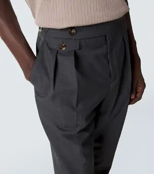 Brunello Cucinelli Virgin Wool Straight Trousers - Grey