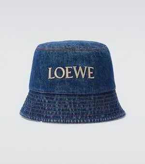 Loewe Logo Denim Bucket Hat - Blue