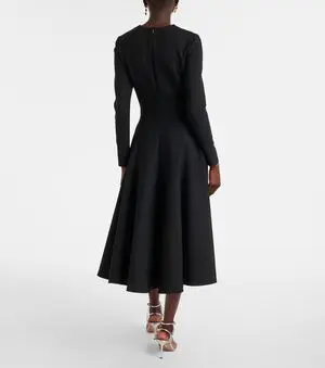 Oscar De La Renta Cutout Wool-blend Midi Dress