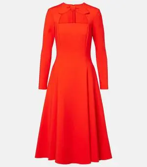 Oscar De La Renta Cutout Wool-blend Midi Dress - Red