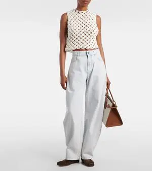 Alaïa Low-rise Barrel-leg Jeans - Blue