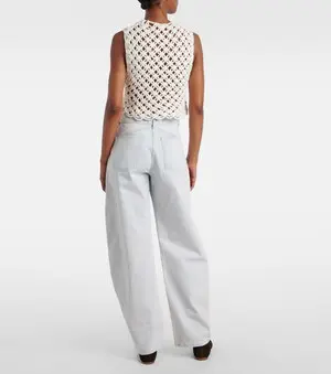 Alaïa Low-rise Barrel-leg Jeans - Blue
