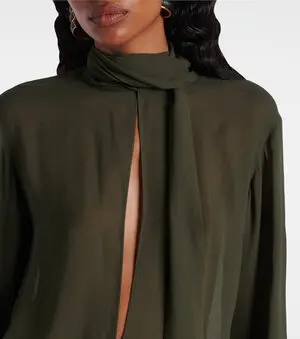 Alaïa Crêpe Georgette Blouse - Green