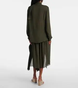 Alaïa Crêpe Georgette Blouse - Green