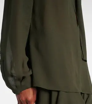 Alaïa Crêpe Georgette Blouse - Green