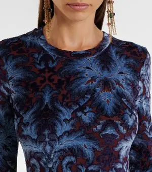 Etro Printed Jersey Top - Blue