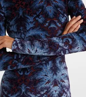 Etro Printed Jersey Top - Blue