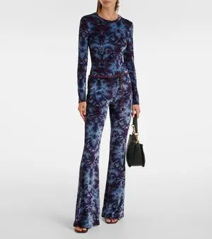 Etro Printed Jersey Top - Blue