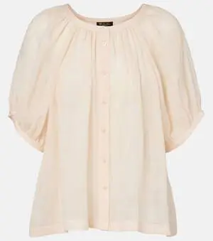 Loro Piana Gritt Ramie Blouse - Orange