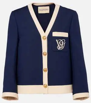 Valentino Garavani Embroidered Wool And Silk Jacket - Blue