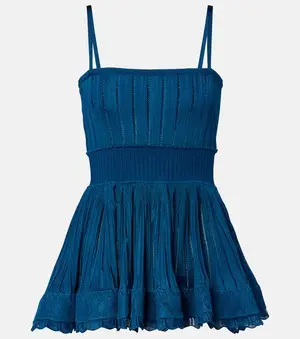 Alaïa Ribbed-knit Top - Blue