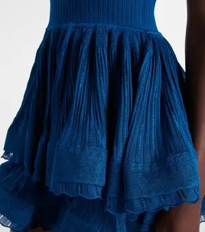 Alaïa Ribbed-knit Top - Blue
