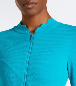 Marysia North Sea Scalloped Rashguard Swimsuit - Blue