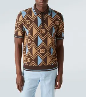 Dolce & Gabbana Dg Jacquard Cotton Piqué Polo Shirt - Multicoloured