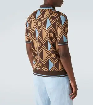 Dolce & Gabbana Dg Jacquard Cotton Piqué Polo Shirt - Multicoloured