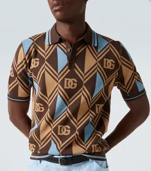 Dolce & Gabbana Dg Jacquard Cotton Piqué Polo Shirt - Multicoloured