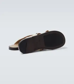 Dolce & Gabbana Leather-trimmed Canvas Slides