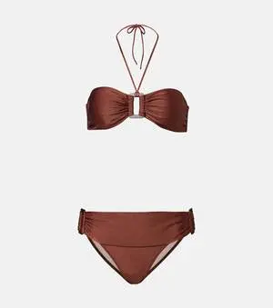 ADRIANA DEGREAS Solid Bandeau Bikini