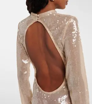 ADRIANA DEGREAS Sequined Maxi Dress