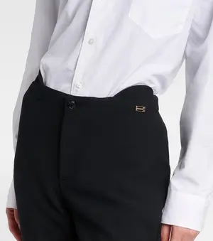 Victoria Beckham Cropped Logo Capri Pants