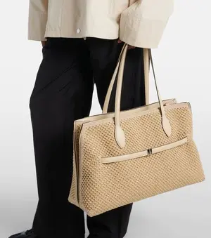 TOTEME Lounge Leather-trimmed Tote Bag