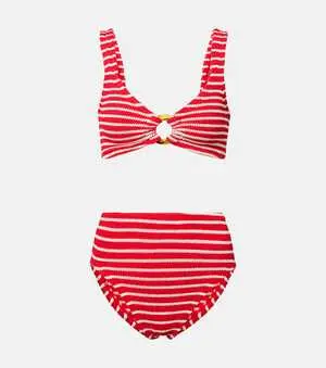 Hunza G Nadine Striped Bikini - Red