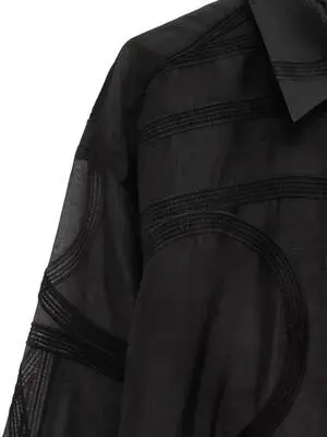 TOTEME Geometric-embroidered Shirt - Black