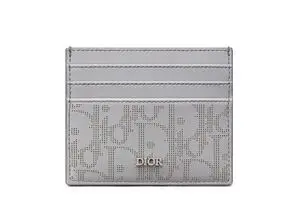 Dior Card Holder Oblique Jacquard - Gray