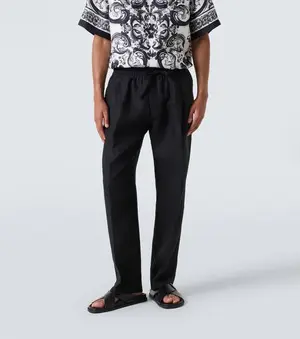 Dolce & Gabbana Linen Straight Leg Pants