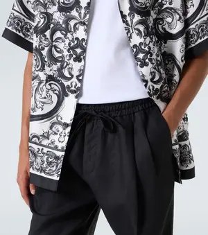 Dolce & Gabbana Linen Straight Leg Pants