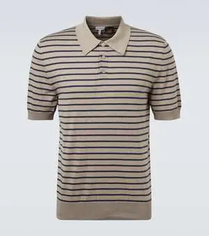 Loewe Knitted Striped Cotton-blend Polo Shirt
