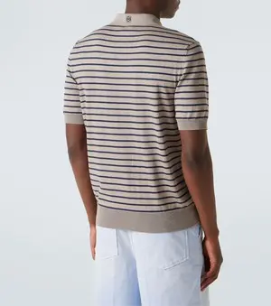 Loewe Knitted Striped Cotton-blend Polo Shirt