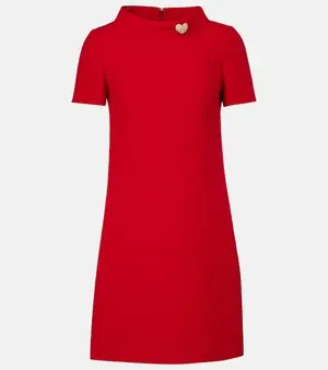 Valentino Garavani Embellished Wool And Silk Minidress