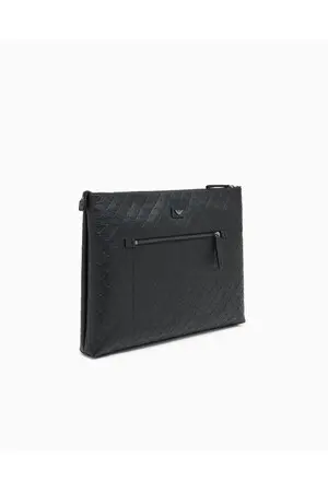 Emporio Armani Leather Document Holder With Embossed Eagle