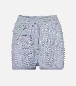 BANANHOT Zorya Open-knit Lame Shorts