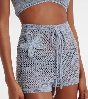 BANANHOT Zorya Open-knit Lame Shorts