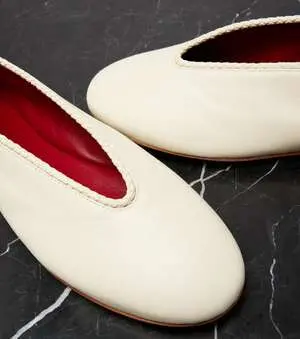 Bottega Veneta Leather Ballet Flats - White