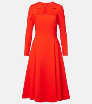 Oscar De La Renta Cutout Wool-blend Cocktail Dress - Red