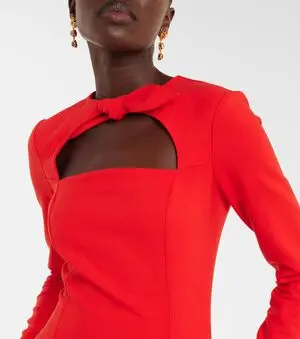 Oscar De La Renta Cutout Wool-blend Cocktail Dress