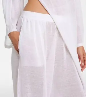 Alaïa Linen And Silk Wide-leg Pants - White