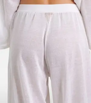 Alaïa Linen And Silk Wide-leg Pants - White