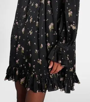 Chloé Gathered Silk Charmeuse Minidress