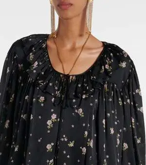 Chloé Gathered Silk Charmeuse Minidress