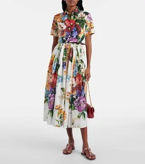 Dolce & Gabbana Cropped Floral Cotton Shirt